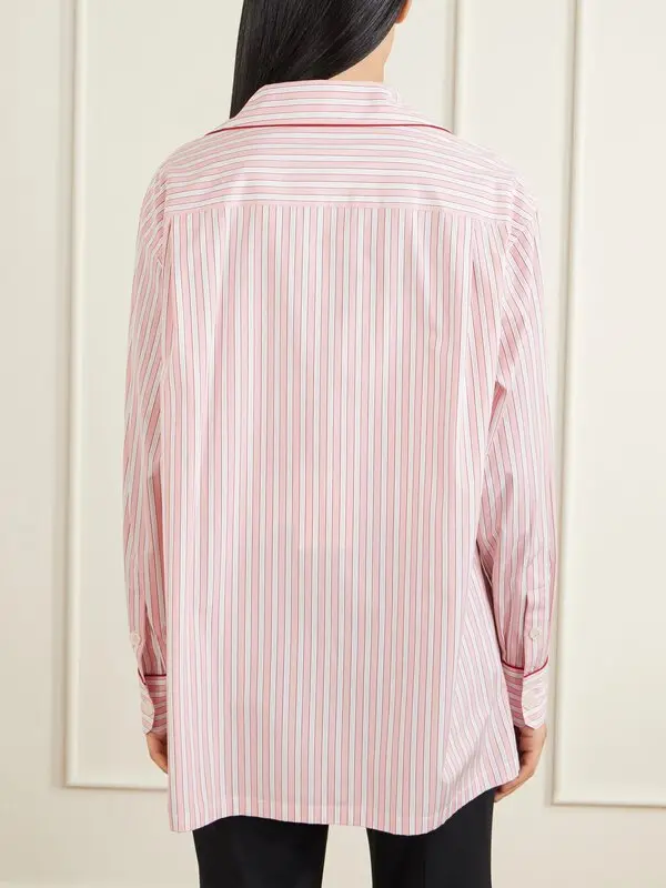 Dolce & Gabbana Striped Cotton And Silk-blend Poplin Shirt - Pink