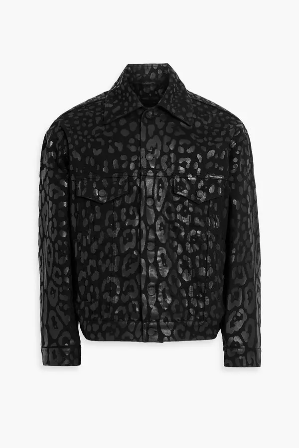 Dolce & Gabbana Leopardprint Denim Jacket - Black