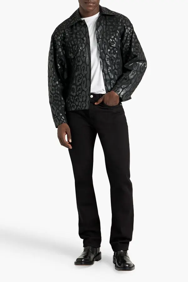 DOLCE&AMP;GABBANA Leopard-print Denim Jacket - Black