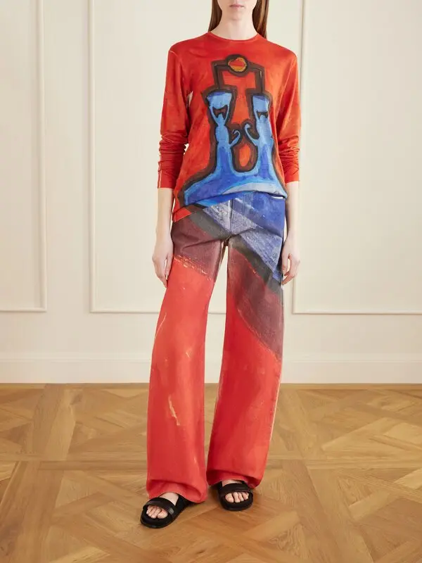 Gabriela Hearst Isaro Printed Cashmere Sweatshirt