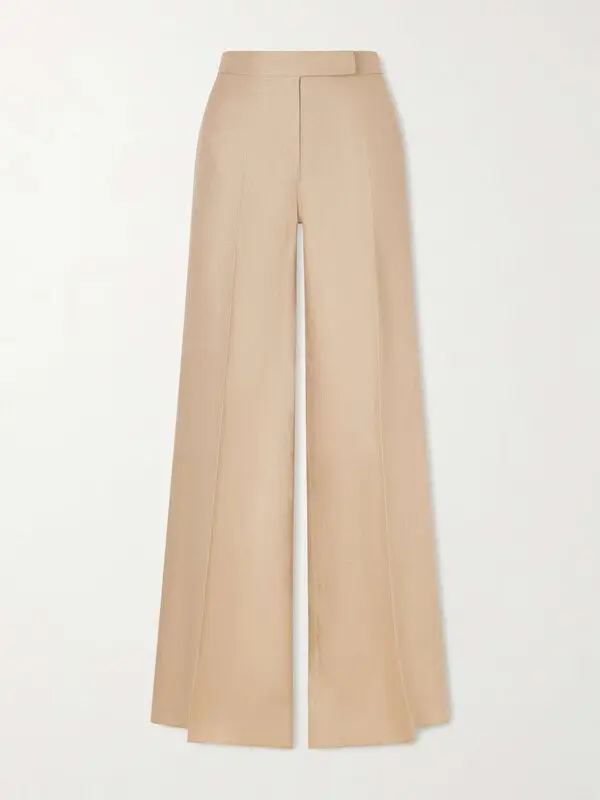 Max Mara Wide-leg Linen Pants - Sand
