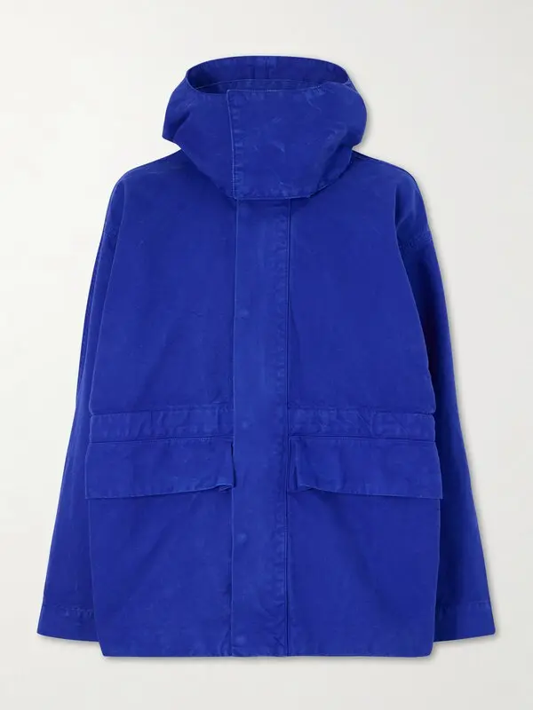 Victoria Beckham Cotton-canvas Hooded Jacket - Blue