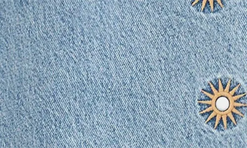Mango Embroidered Straight Leg Nonstretch Jeans