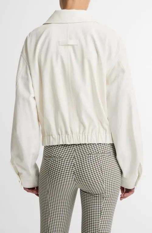 Vince Cotton Bomber Jacket - Chalk