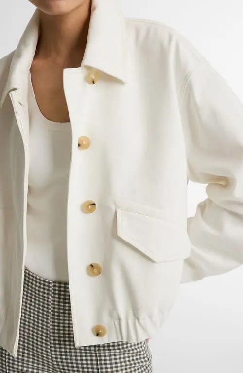 Vince Cotton Bomber Jacket - Chalk