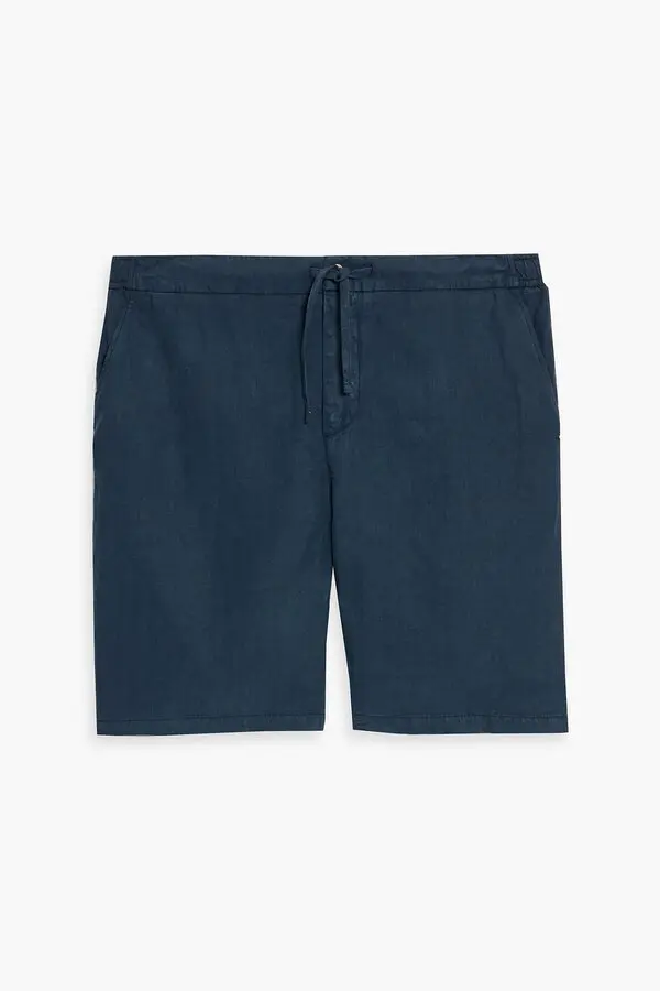 Frescobol Carioca Sergio Lyocell, Linen, And Cotton-blend Drawstring Shorts - Navy
