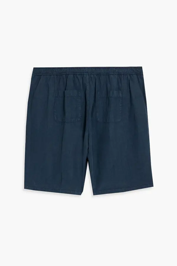 Frescobol Carioca Sergio Lyocell, Linen, And Cotton-blend Drawstring Shorts - Navy