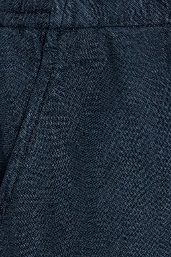 Frescobol Carioca Sergio Lyocell, Linen, And Cotton-blend Drawstring Shorts - Navy