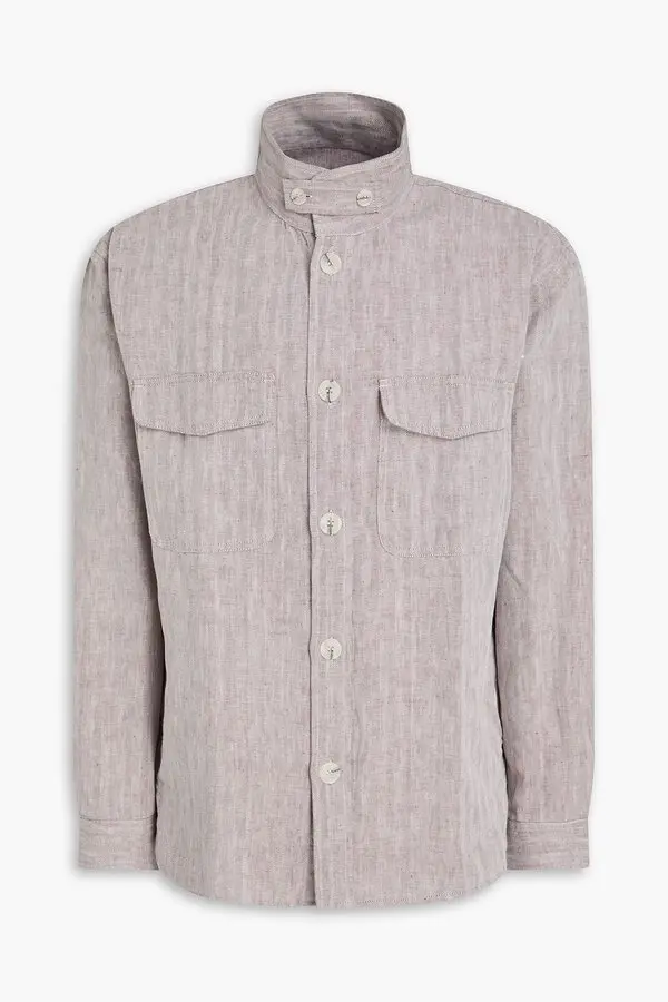 Frescobol Carioca Nuno Herringbone Cotton And Linenblend Overshirt