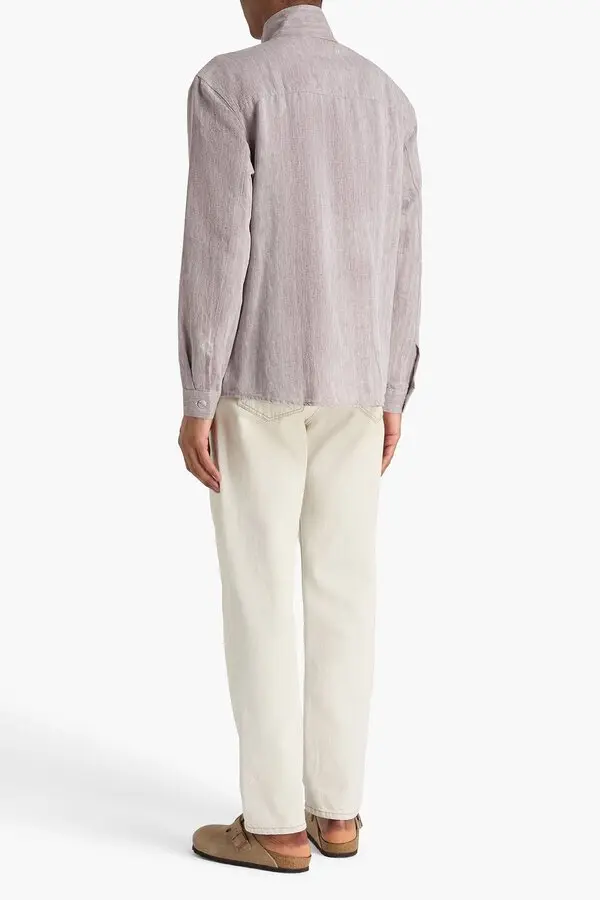 Frescobol Carioca Nuno Herringbone Cotton And Linenblend Overshirt