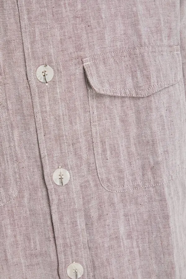 Frescobol Carioca Nuno Herringbone Cotton And Linenblend Overshirt