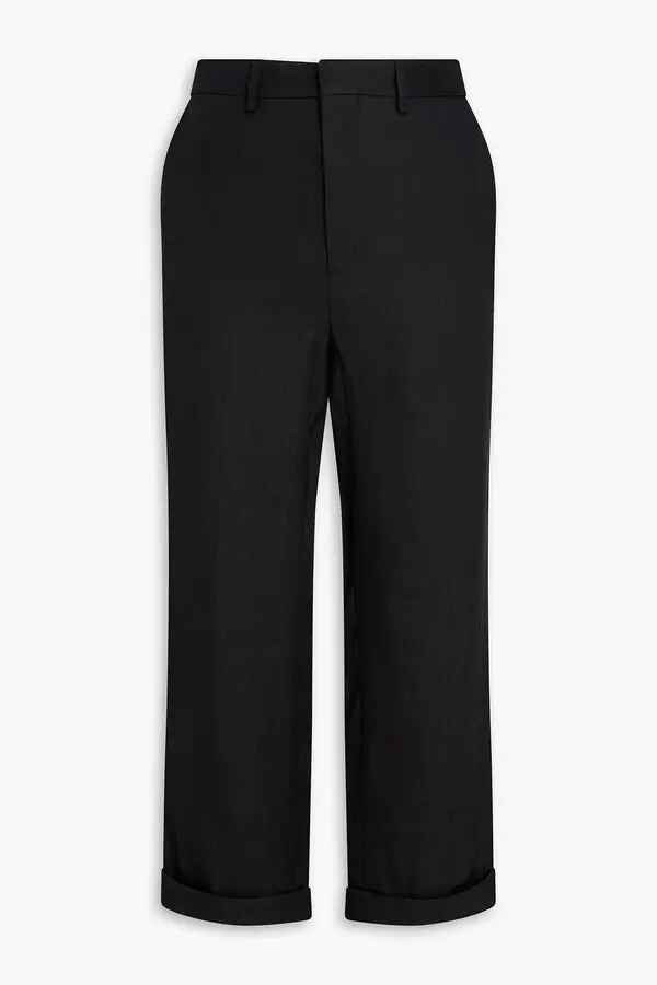 Jacquemus Cropped Linen-blend Pants - Black