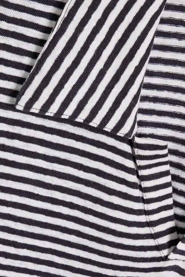 Officine Générale Simon Striped Cotton And Linenblend Polo Shirt - Navy