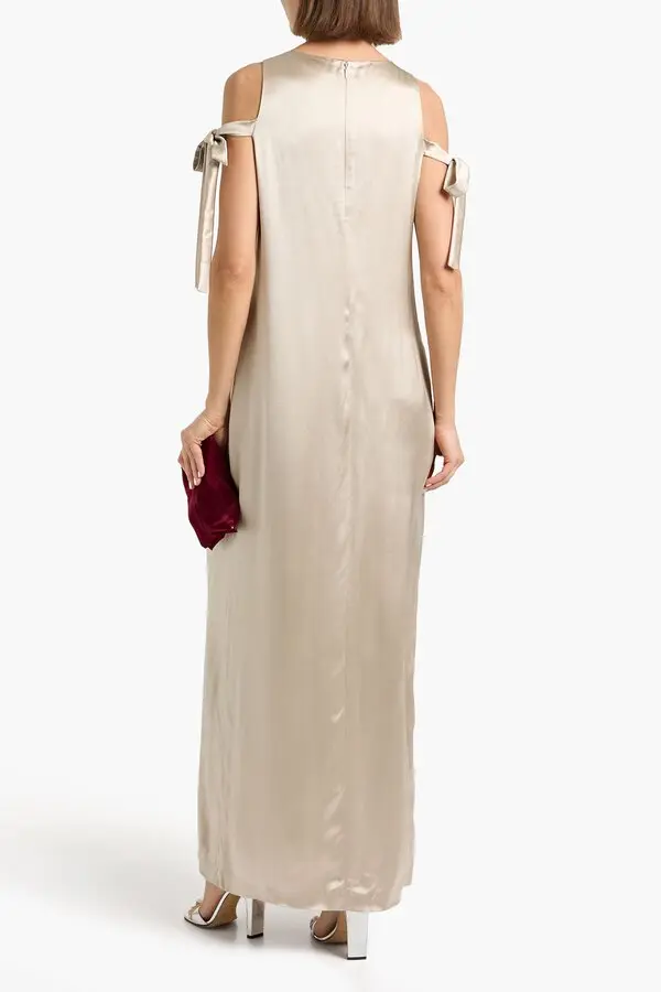 Fabiana Filippi Bead-embellished Satin Maxi Dress