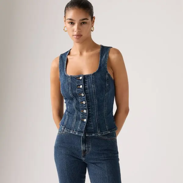 LEVI'S Sculpted Sleeveless Bustier Top - As Seen On Tv Top