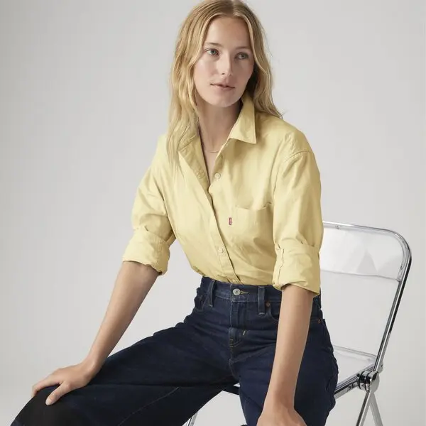 LEVI'S Garment Dye Harlie Boyfriend Shirt - Garment Dye French Vanilla