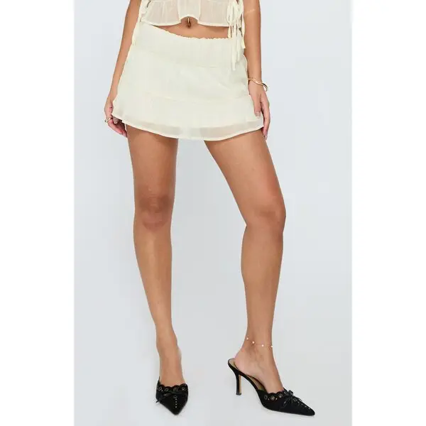 Princess Polly Just My Nature Halter Top & Miniskirt Set - Cream