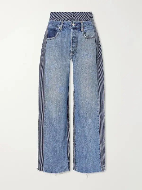 B Sides Double Waistband Rework Wide-leg Jeans - Blue