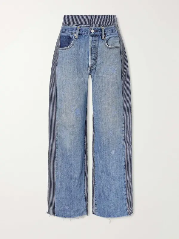 B Sides Double Waistband Rework Wide-leg Jeans - Light Denim