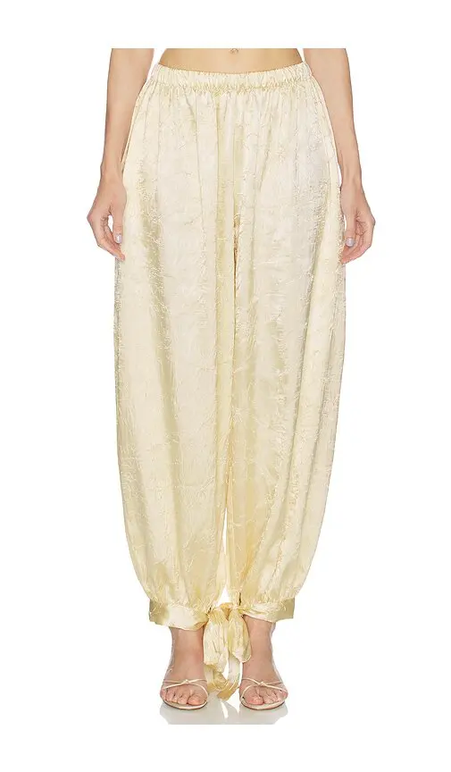 MILKWHITE Elasticated Waist Cinch-tie Detail Pants