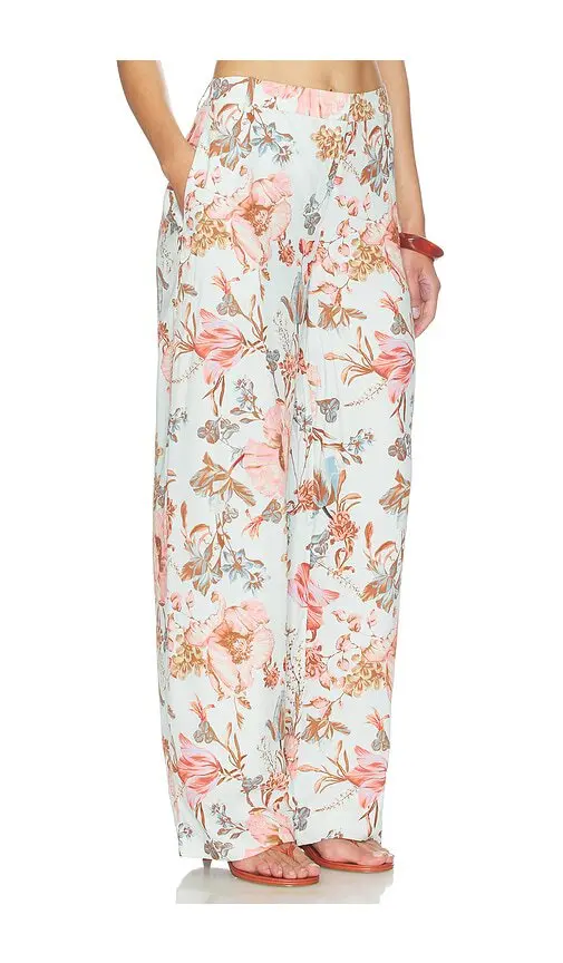 Hemant & Nandita Printed Crepe Straight Leg Pants - Blue