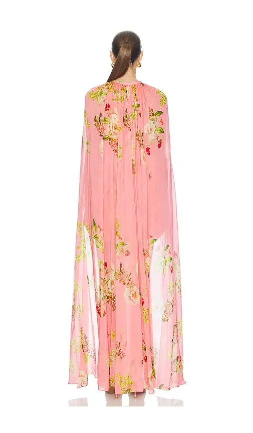 Hemant & Nandita Ruched Cape Mini Dress - Pink