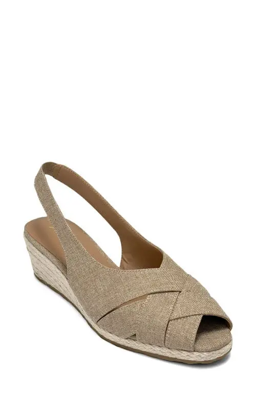 Aerosoles Roberta Slingback Espadrille Wedge Sandal - Dark Linen Linen