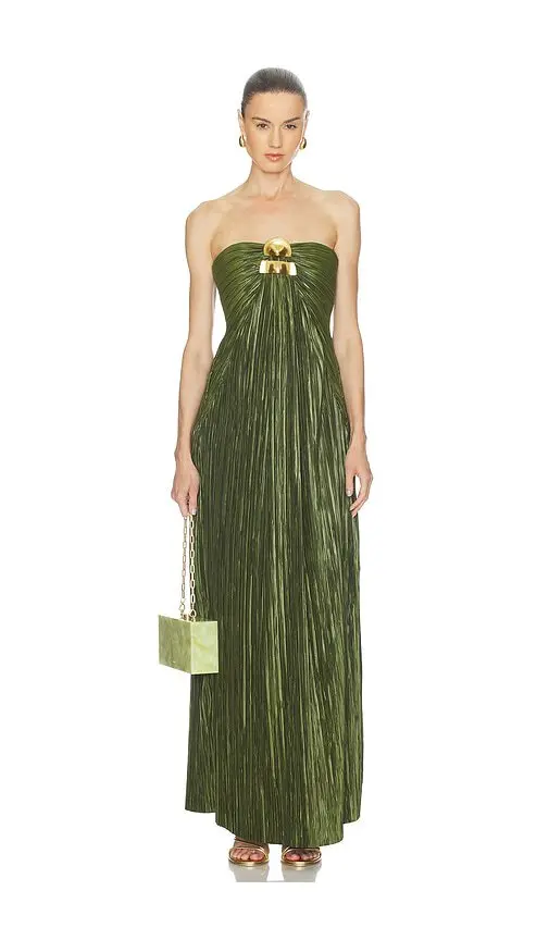 Cult Gaia Sequoia Strapless Maxi Dress - Deep Pasture