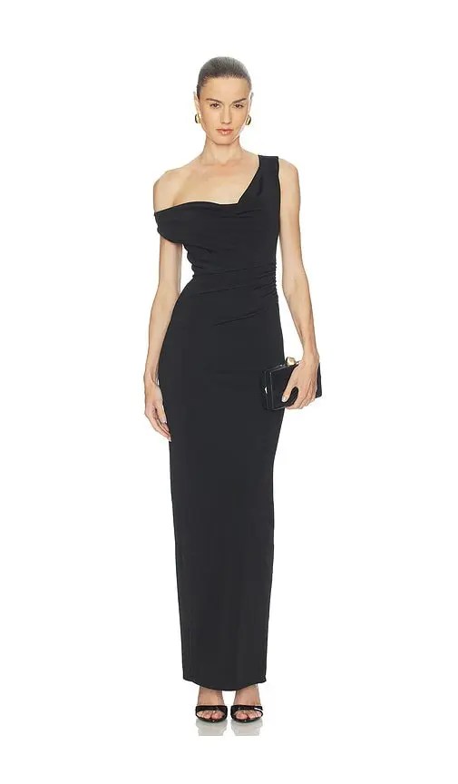NOOKIE Crush Drape Maxi Dress - Black