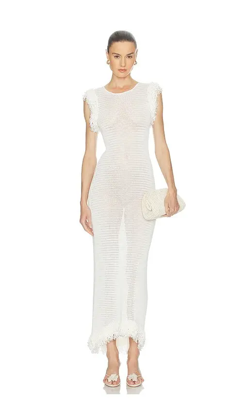 Paris Georgia Fringe Detailed Dress - White