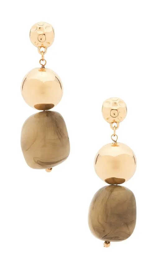 8 Other Reasons Stone Drop Earrings - Grey & Gold