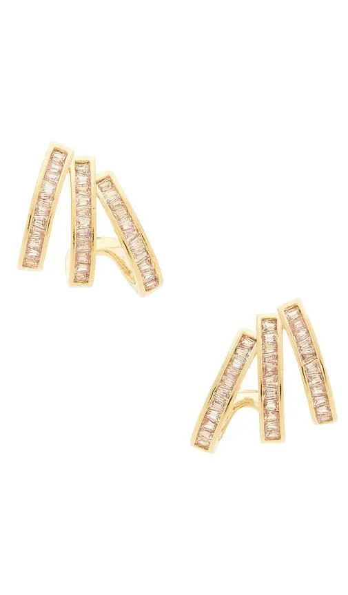 8 Other Reasons Stacked Arc Earrings - Gold & Clear