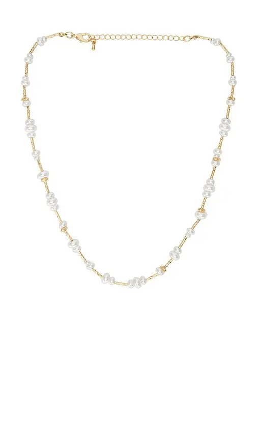 8 Other Reasons Two Tone Beaded Necklace - Gold & White