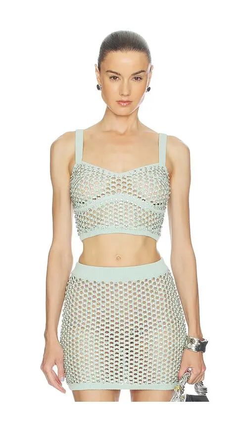 FLEUR DU MAL Spotlight Bralette In Mint - Frosted Mint