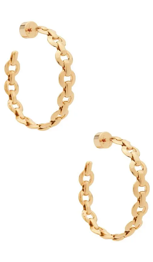 JENNIFER FISHER Link Baby Hoop Earrings - Yellow Gold