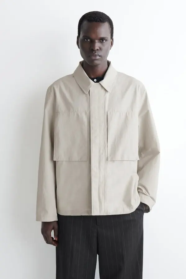 Cos Packable Hood Windbreaker Jacket - Gray