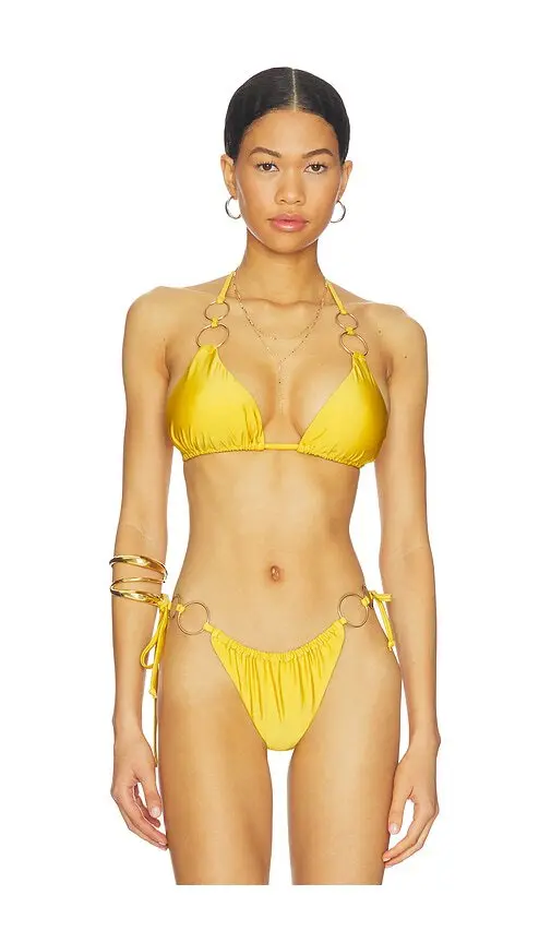 Bardot Leala Ring Detail Bikini Top - Marigold