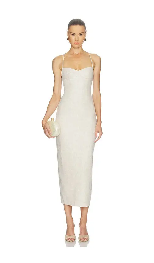 CAMILA COELHO Malena Linen Midi Dress