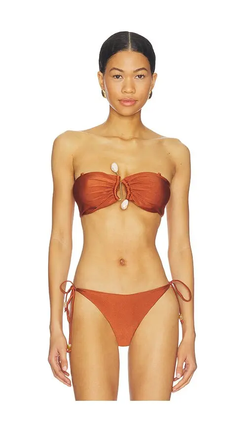 Bardot Rymona Bandeau Bikini Top - Rust