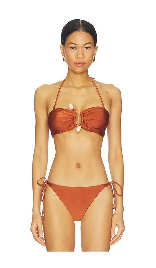 Bardot Rymona Bandeau Bikini Top - Rust