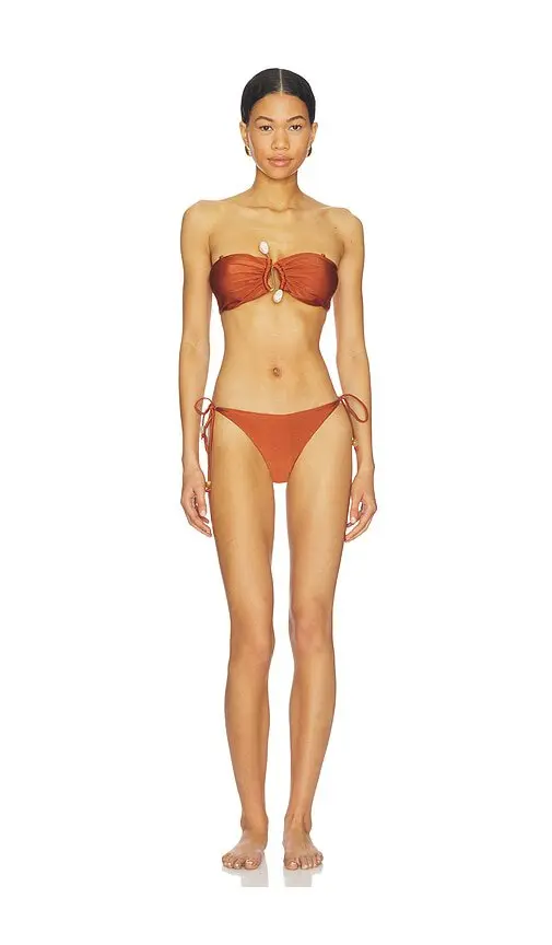 Bardot Blakely Tie Bikini Bottoms - Rust