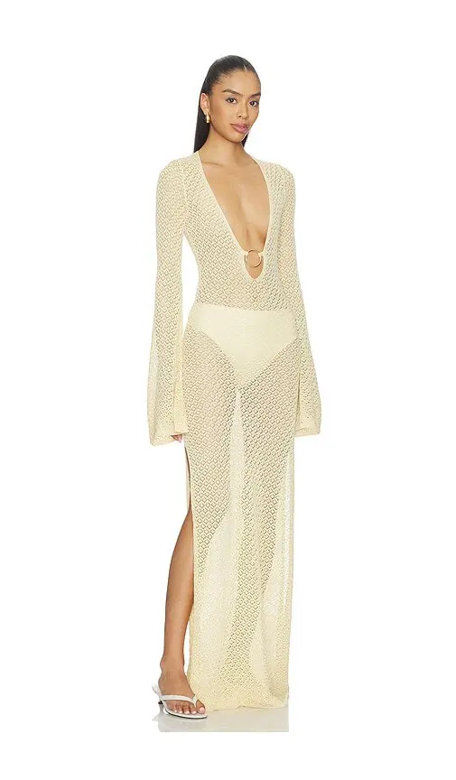Bardot Bryn Crochet Maxi Dress - Buttercup