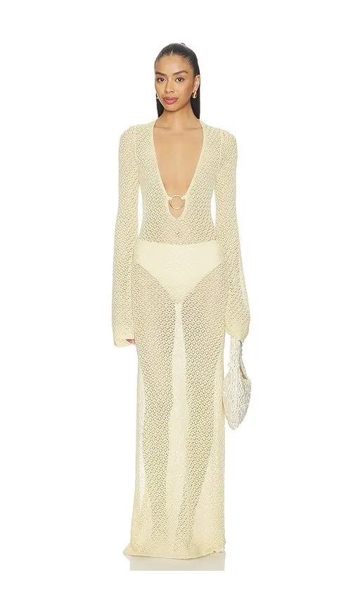 Bardot Bryn Crochet Maxi Dress - Buttercup