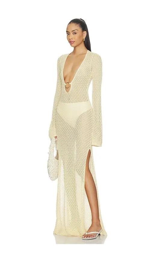 Bardot Bryn Crochet Maxi Dress - Buttercup