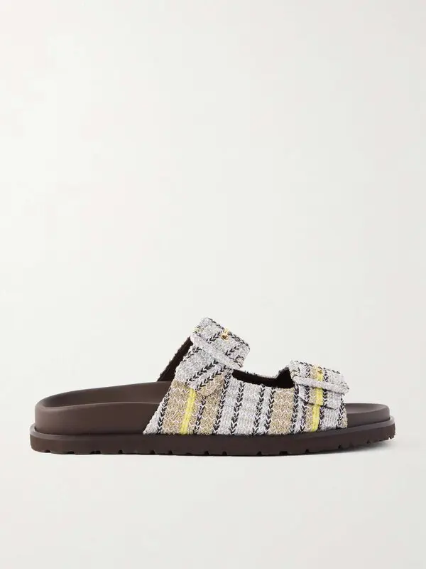Missoni Clea Striped Woven Sandals - Pastel Yellow