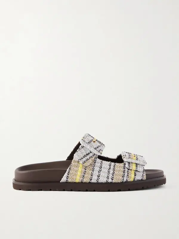 Missoni Clea Striped Woven Sandals - Yellow