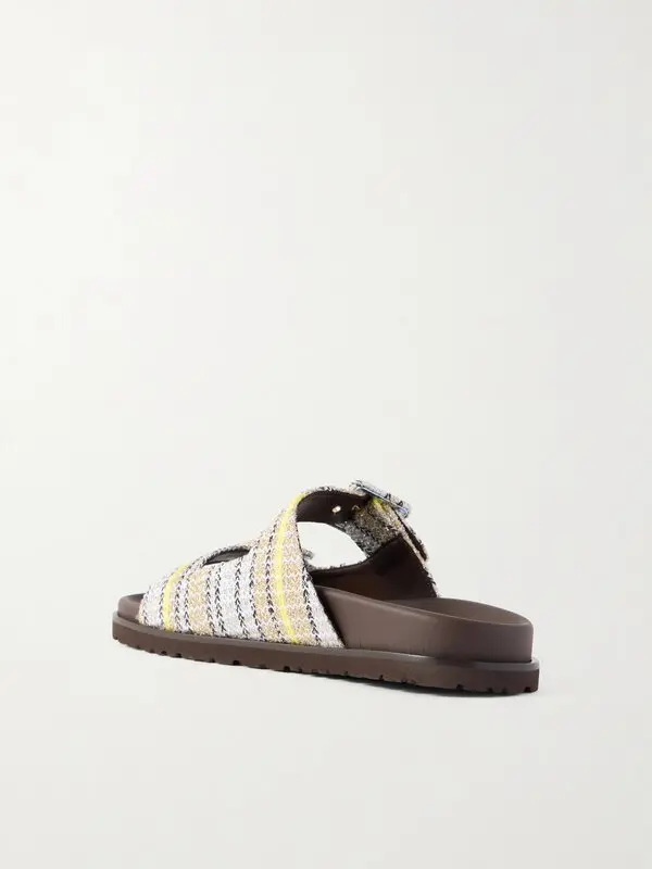 Missoni Clea Striped Woven Sandals - Yellow