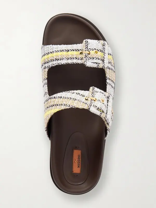 Missoni Clea Striped Woven Sandals - Yellow