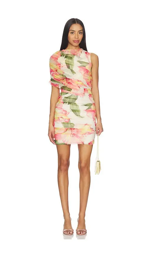 Amanda Uprichard Marcelle One-shoulder Dress - Hibiscus Print