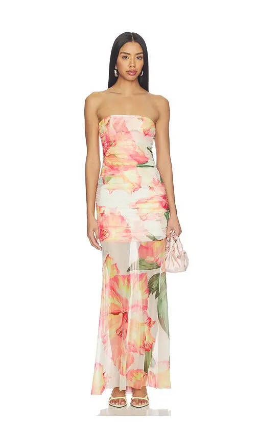 Amanda Uprichard Leo Maxi Dress - Hibiscus Print